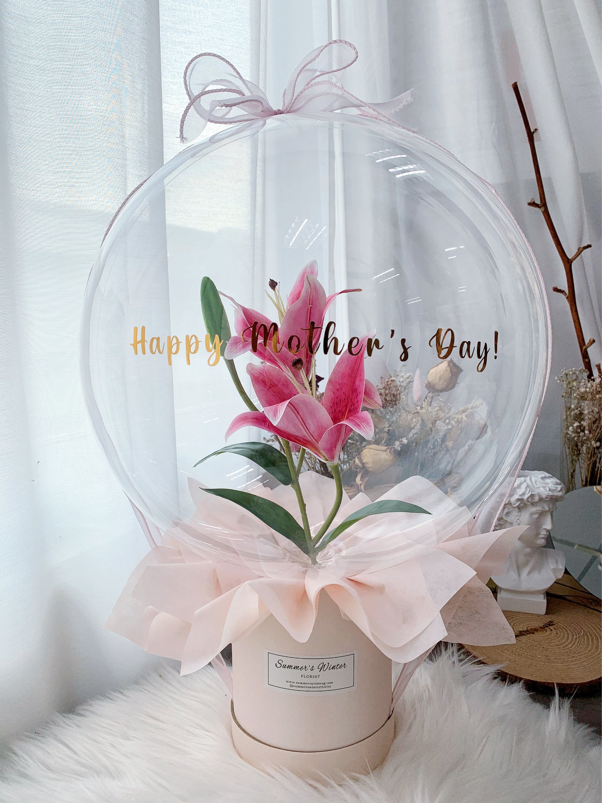 SWF Faux Lilies Balloon Box [ Premium ]